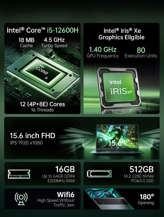 ACEMAGIC LX15 Pro AMD Ryzen™ 7 5700U/Intel® Core" i5-12600H Laptop ...